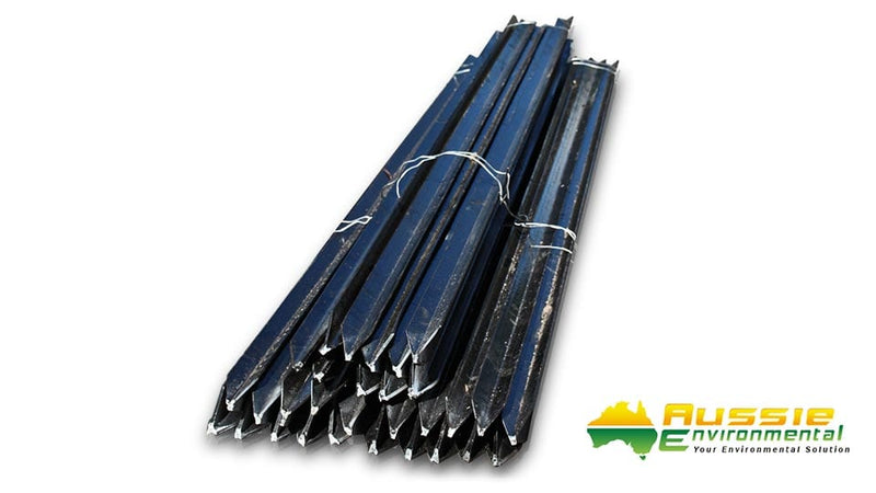Galvanised Black Steel Star Pickets | Aussie Environmental